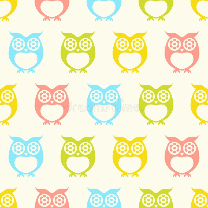 Seamless Cartoon Owls Background Pattern Stock Illustrations – 3,299 ...