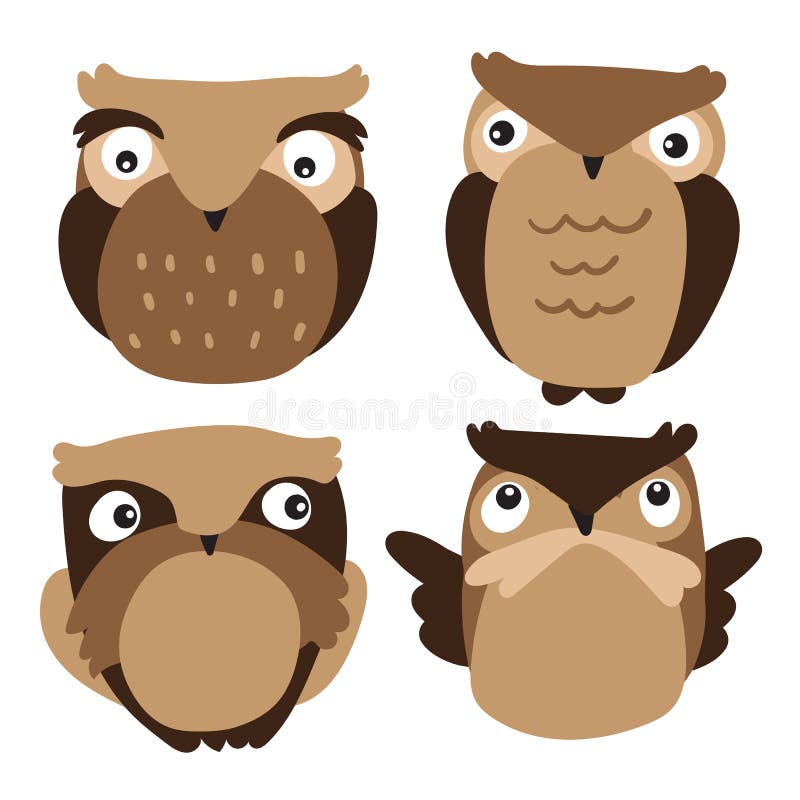 Owls Character Vector Design Stock Illustration - Illustration of ...