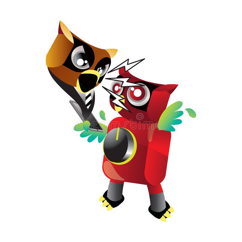Owls Fighting Stock Illustrations – 2 Owls Fighting Stock Illustrations ...