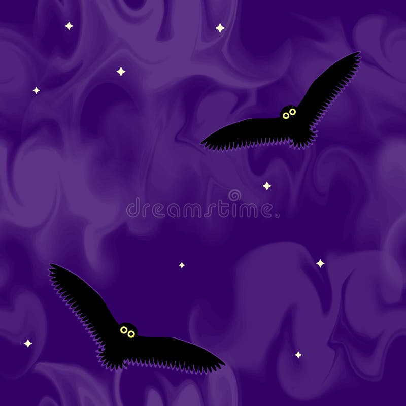 Owls Flying in the Sky, Seamless Pattern Stock Vector - Illustration of ...