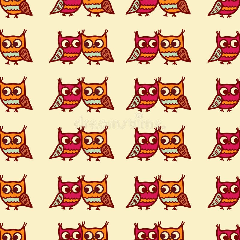 Owls seamless pattern 1 stock vector. Illustration of little - 64043315