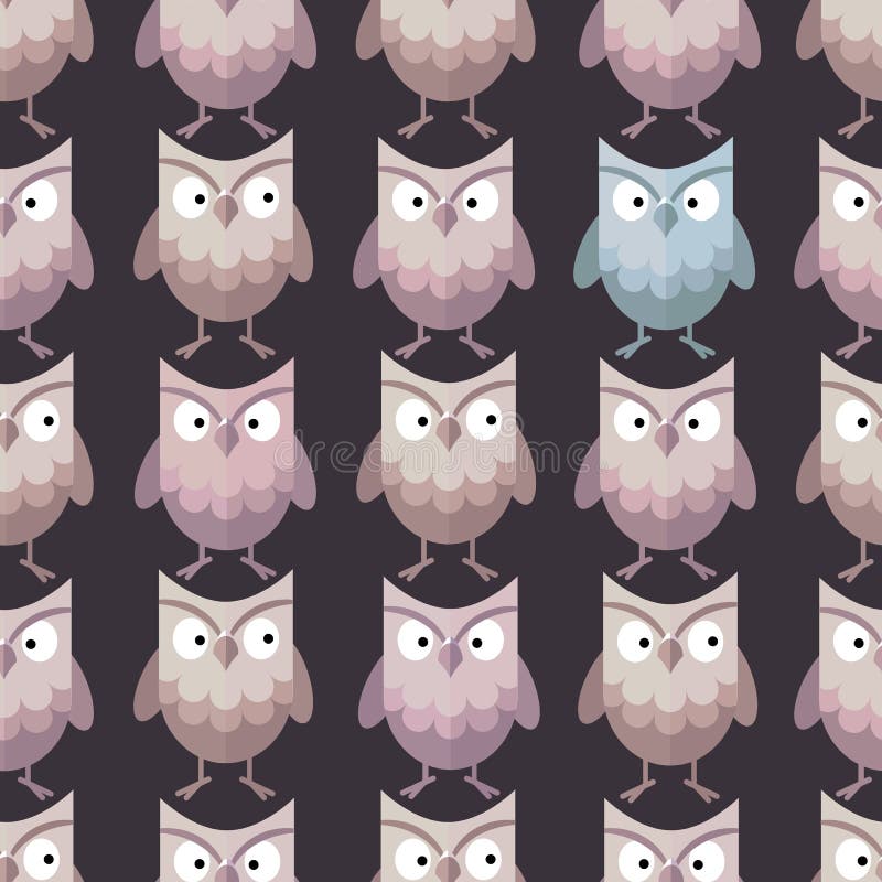 Owls, seamless pattern stock illustration. Illustration of mascot ...
