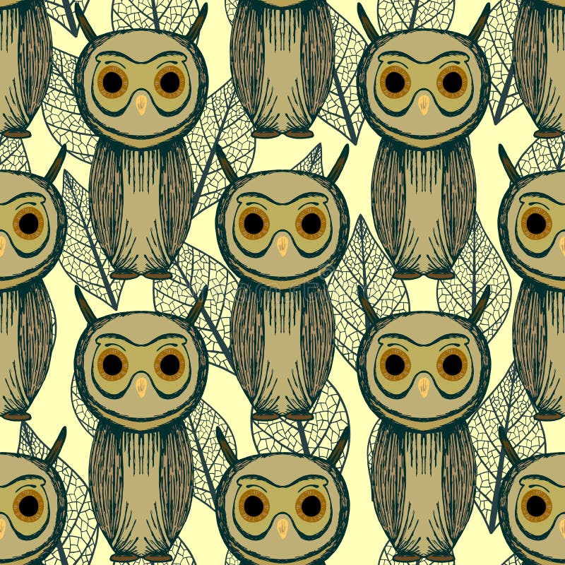 Owls Seamless Pattern. Vector Stock Illustration Eps10. Stock Vector ...