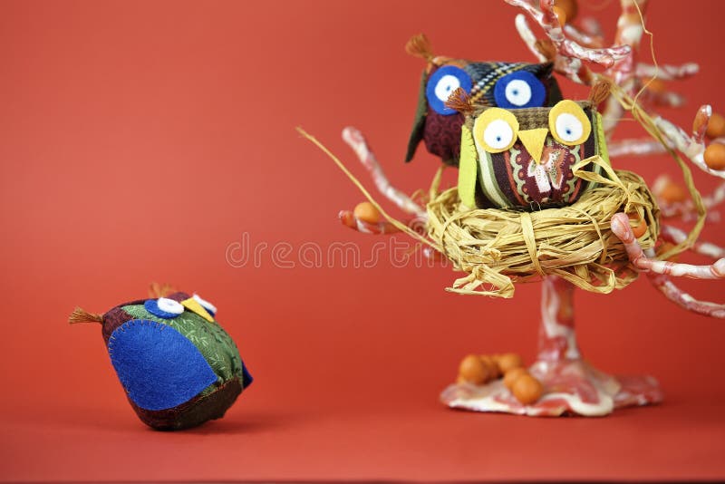 Owls on the tree stock photo. Image of balls, cute, home - 47291672