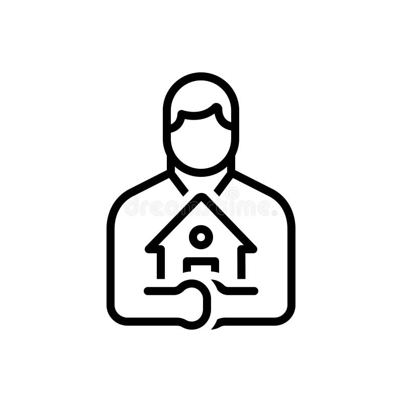 Black Line Icon for Own, Personal and Ownership Stock Vector ...