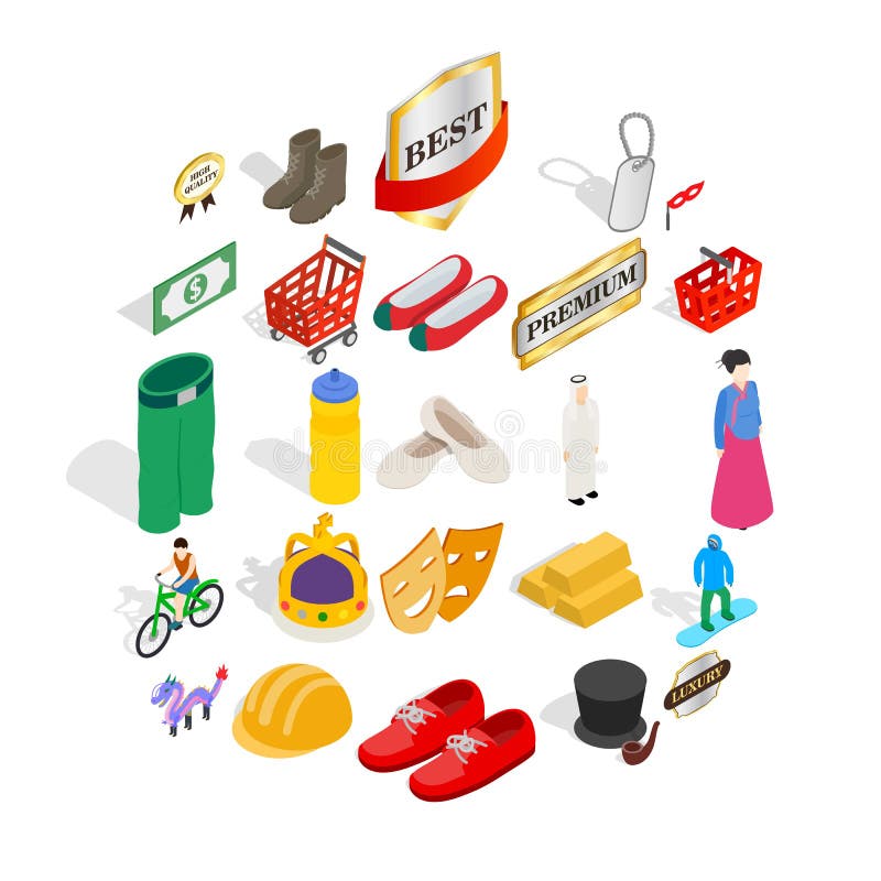 Own Icons Set, Isometric Style Stock Vector - Illustration of helmet ...