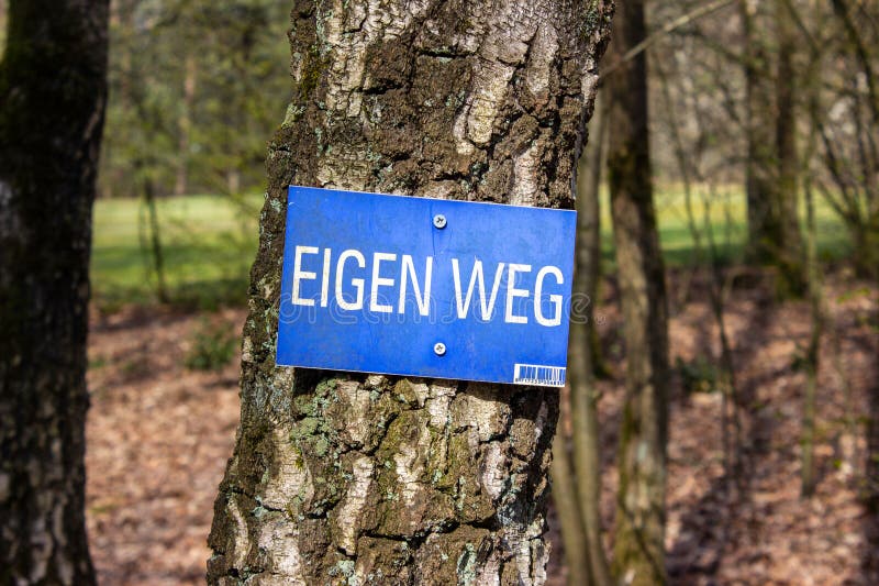Own Way, Eigen Weg Sign in Netherlands Stock Photo - Image of wood ...