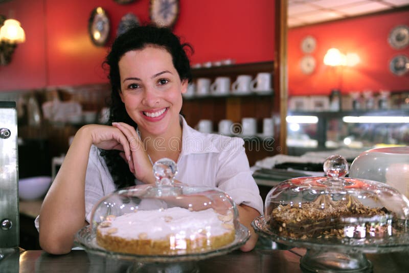Bakery owner woman stock photo. Image of coffee, manual - 38142704