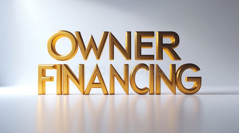 Owner Financing Text in Bold Gold Letters on a Plain Background Stock ...