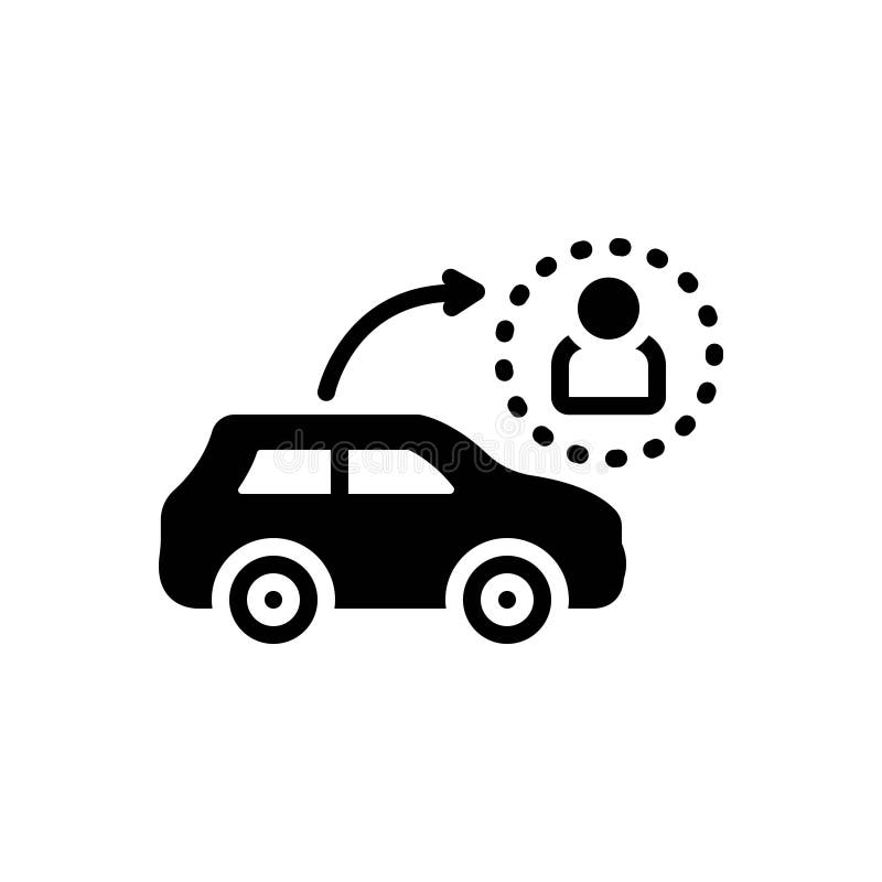 Black Solid Icon for Owner, Possessor and Car Stock Vector ...