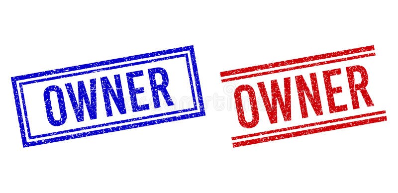 Grunge Textured OWNER Stamps with Double Lines Stock Illustration ...