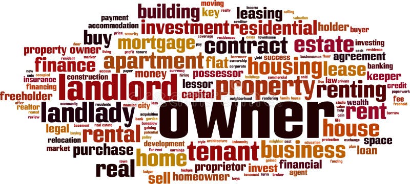 Owner word cloud stock vector. Illustration of lessor - 176798977