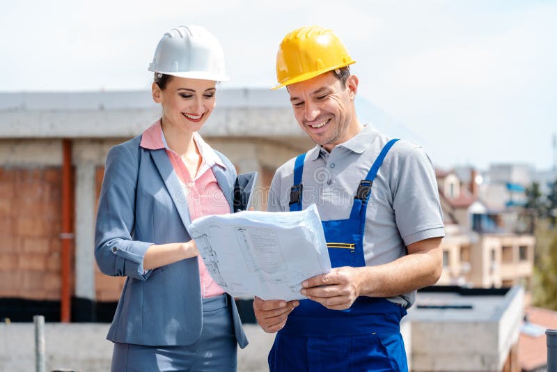 Project Owner and Construction Worker during Acceptance Stock Image ...