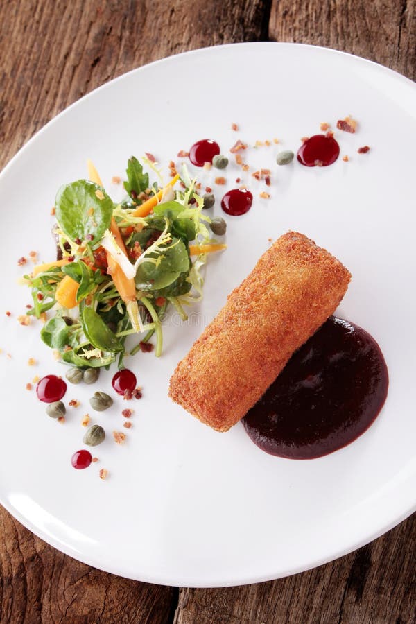 Ox Cheek Croquette Appetizer Stock Image - Image of salad, gourmet ...