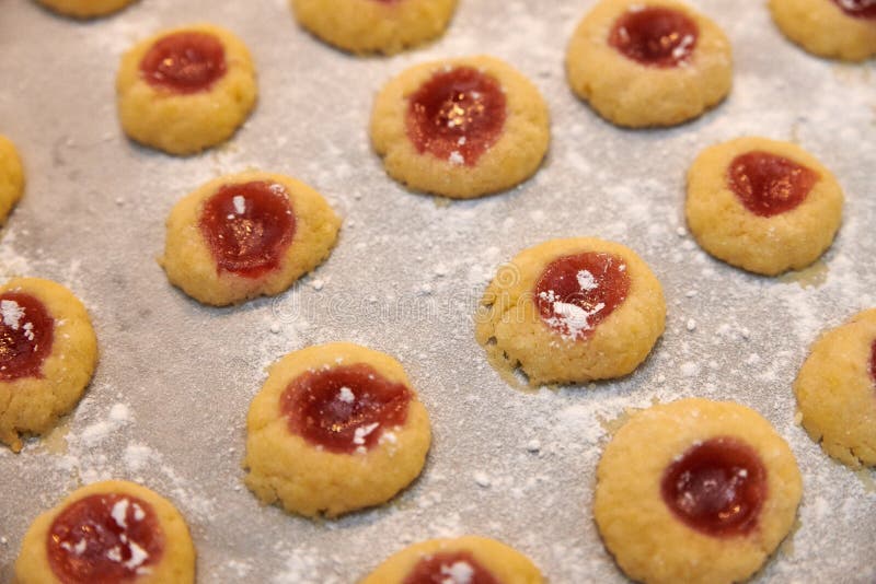 Ox Eye Cookies on Baking Tray Stock Image - Image of recipe, biscuit ...
