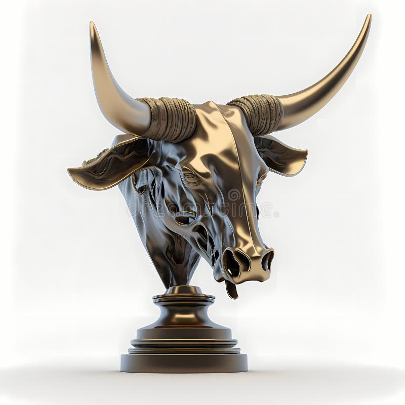 Ox Head Trophy. Generative AI Stock Illustration - Illustration of ...
