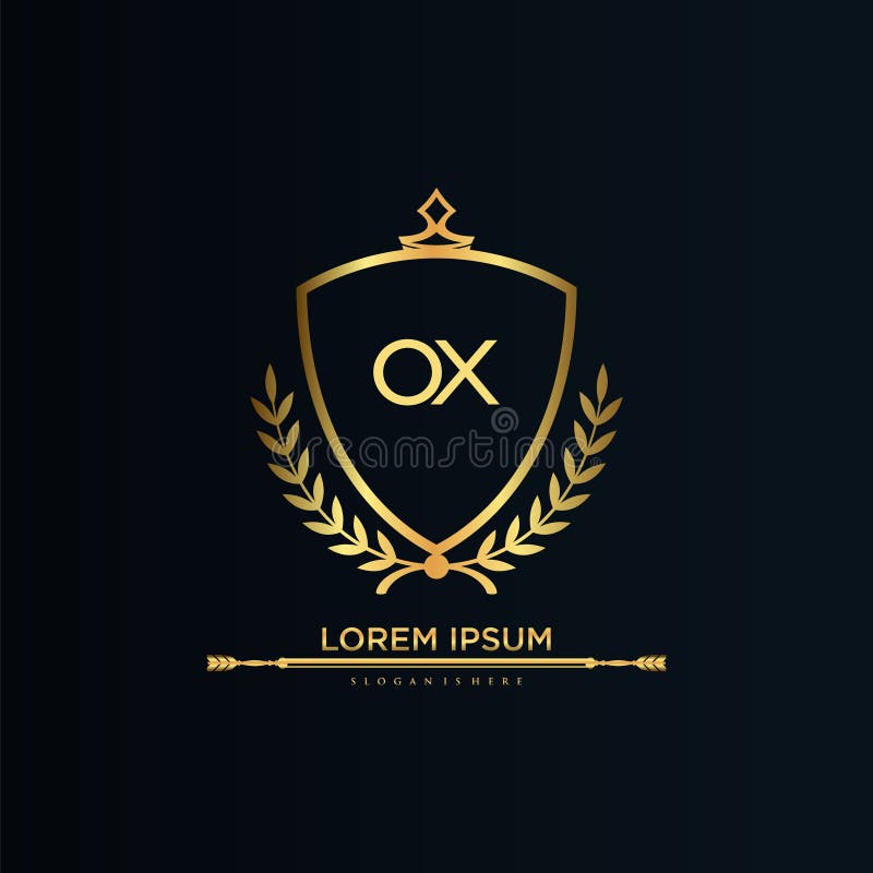 OX Letter Initial with Royal Template.elegant with Crown Logo Vector ...