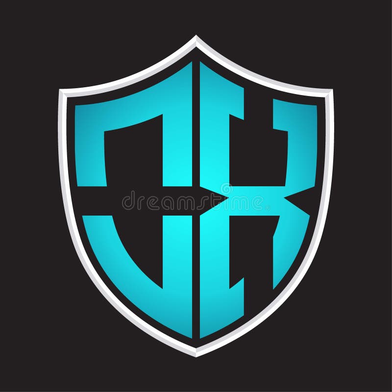 OX Logo Monogram with Shield Shape Isolated Blue Colors on Outline ...