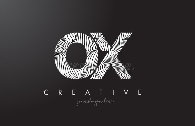 OX O X Letter Logo with Zebra Lines Texture Design Vector. Stock Vector ...