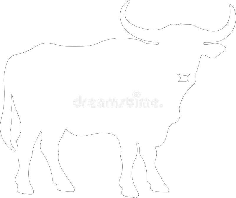 Ox Outline Silhouette Generative Ai Stock Vector - Illustration of ...