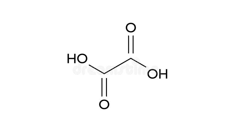 Oxalic Acid Molecule, Structural Chemical Formula, Ball-and-stick Model ...