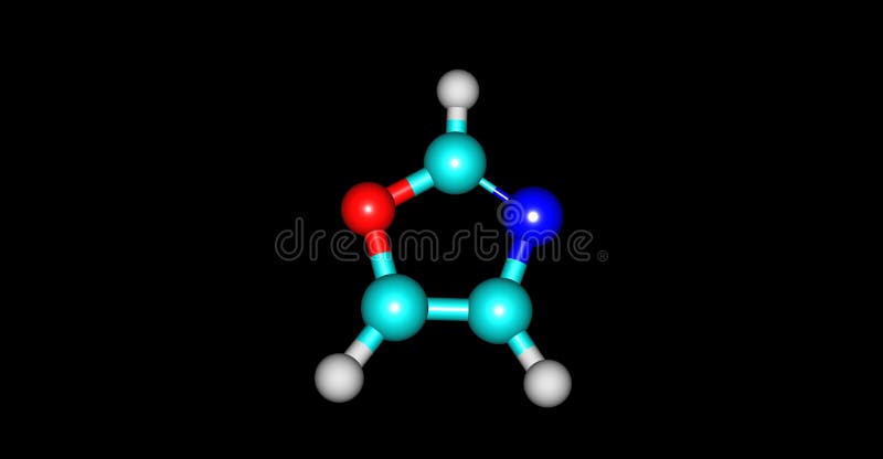 Oxazole Molecular Structure Isolated on Black Stock Illustration ...
