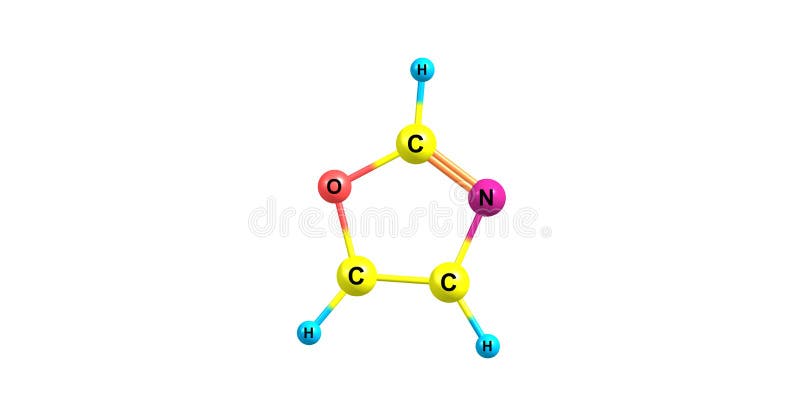 Oxazole Molecular Structure Isolated on Grey Stock Illustration ...