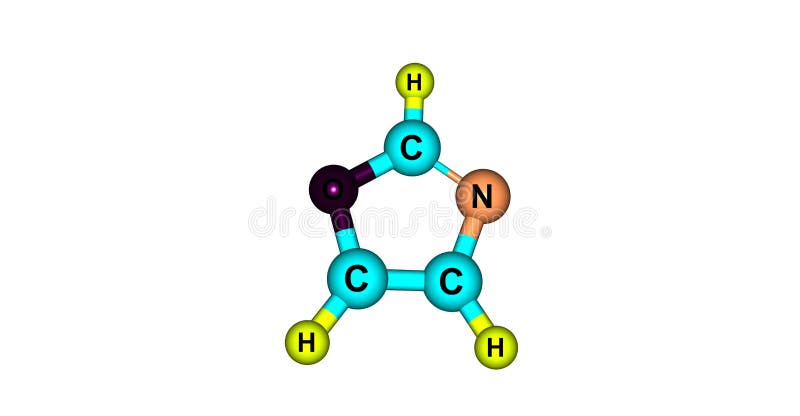 Oxazole Molecular Structure Isolated on White Stock Illustration ...
