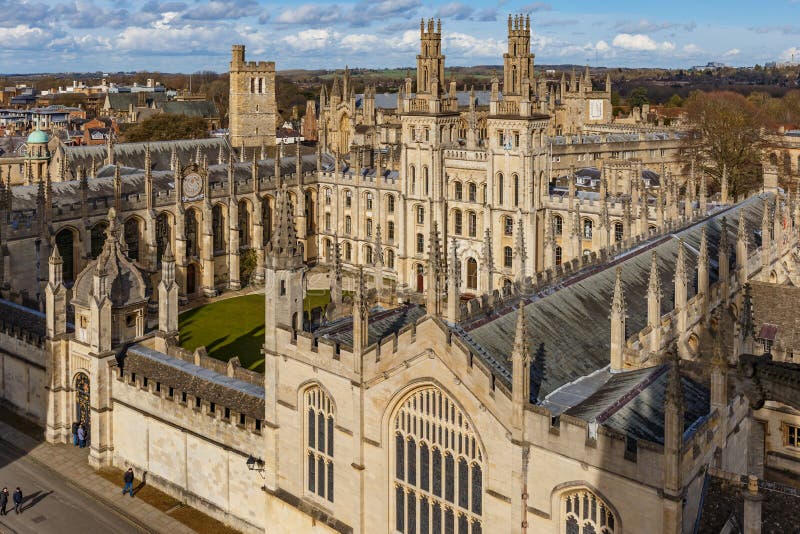 Oxford in spring morning stock image. Image of college - 69430289