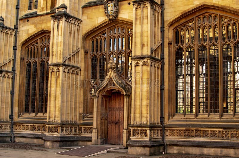 Oxford Town Library Building Stock Image - Image of english, blue ...