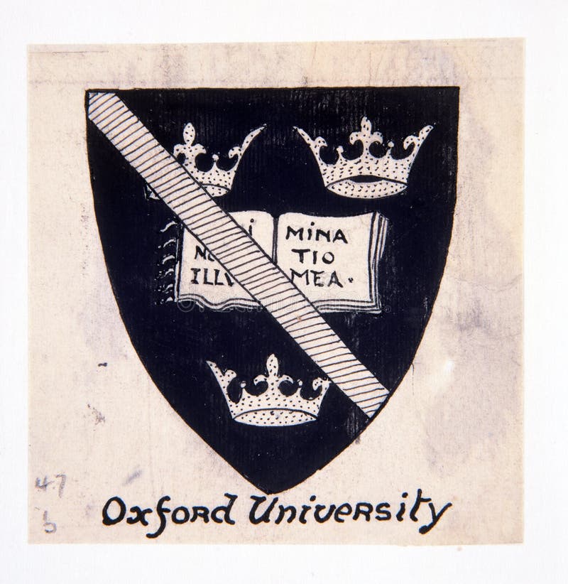 Oxford University Shield Design, 1907 - 1922. Stock Image - Image of ...