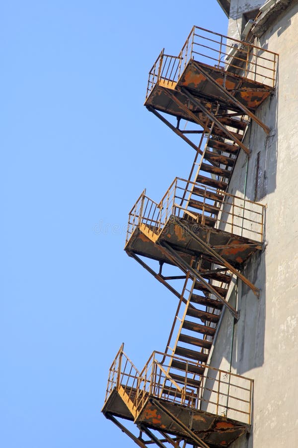 Oxidation Rust Metal Stairs Stock Photo - Image of folding, damage ...
