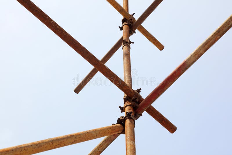 Oxidation Rusty Scaffolding Stock Image - Image of rust, fasteners ...
