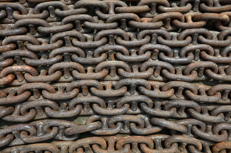 Oxide Rusty Ship Anchor Chain Stock Image - Image of closeup, aging ...
