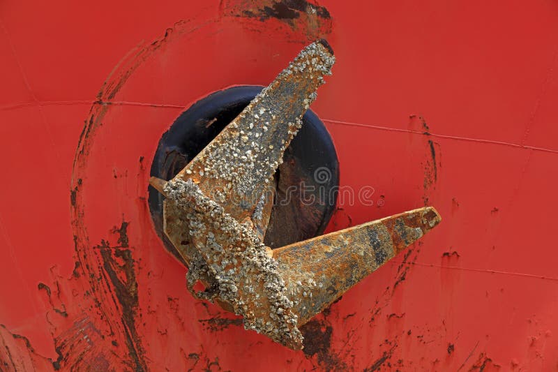 Oxidized anchors on ship stock photo. Image of oxidation - 378788556