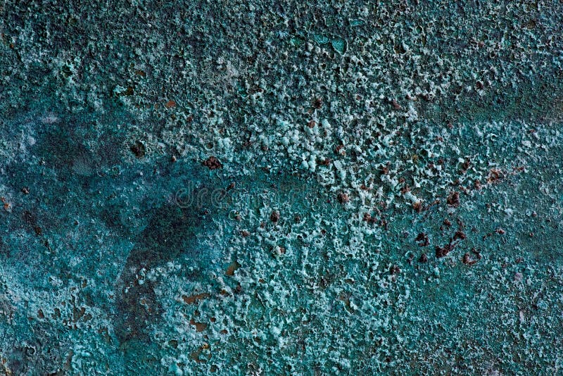 Oxidized Copper Background. Blue Texture Background. Old Worn Metal ...