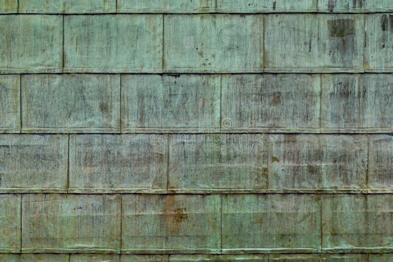 Oxidized Copper Folded Sheet Metal on Roof. Copper Wall Texture ...