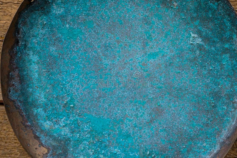 Oxidized Copper Plate. Copper Oxide Patina. Stock Image - Image of ...