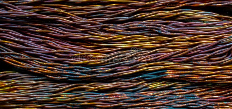 Oxidized Copper Wires. Background or Texture Stock Photo - Image of ...