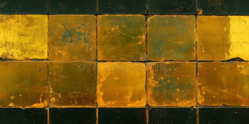 Oxidized Gold Wall Texture with Stained Brick and Grunge Surface Stock ...