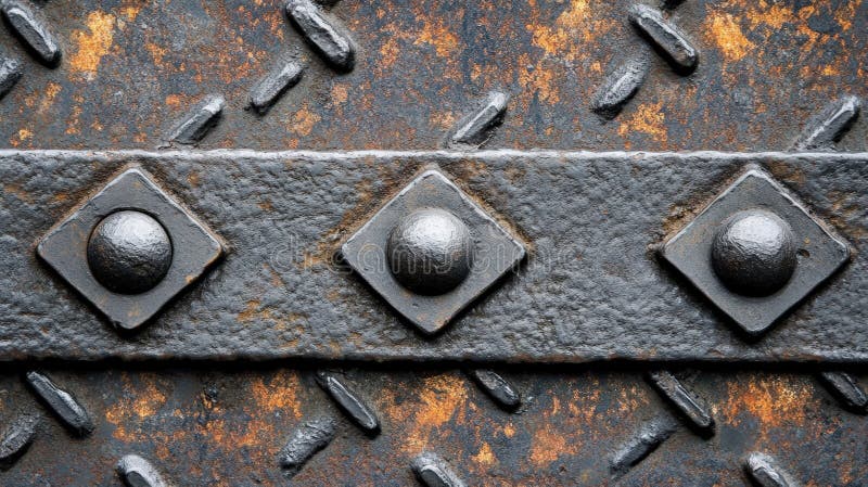 Oxidized Metal Plate Texture with Rivets and Diamond Pattern, Rustic ...