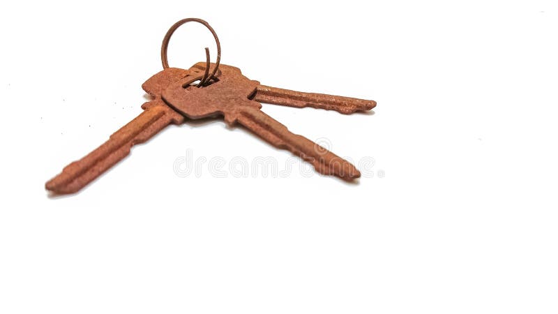 Oxidized Padlock: a Detailed Close-Up of a Corroded Lock on a White ...