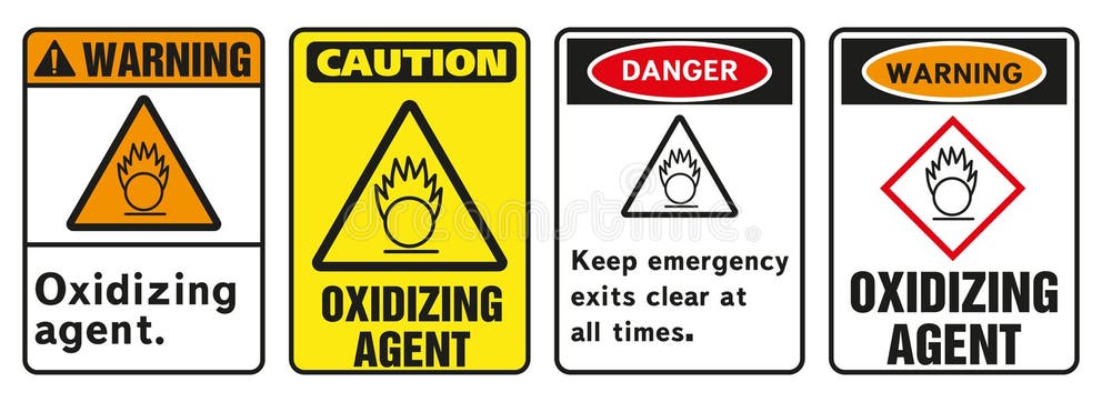 Oxidizer Warning Sign. Class 5 Dangerous Goods Plates Stock Vector ...