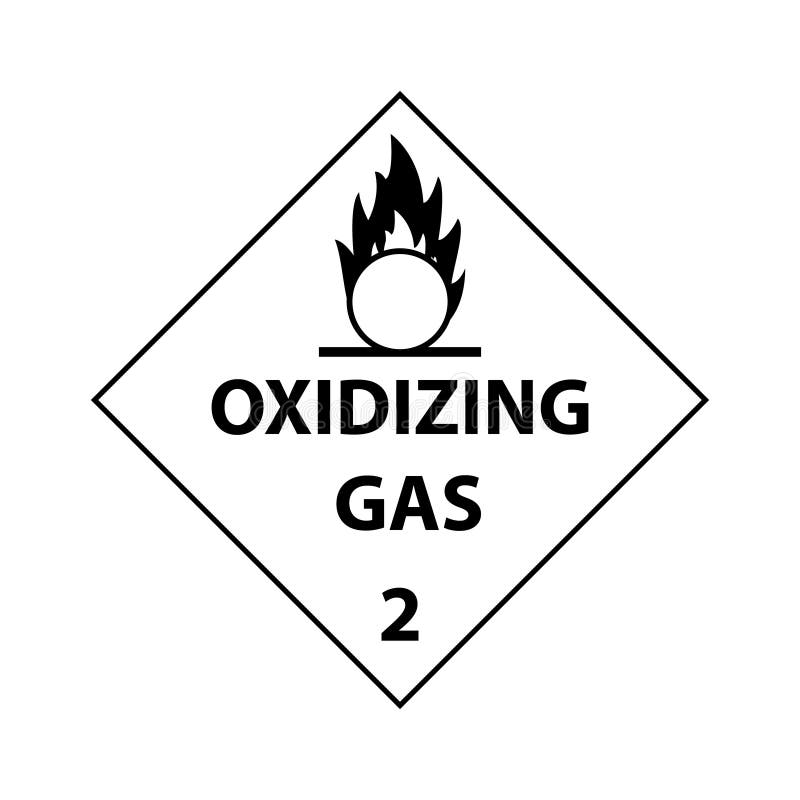 Oxidizing gas sticker stock vector. Illustration of label - 129664116