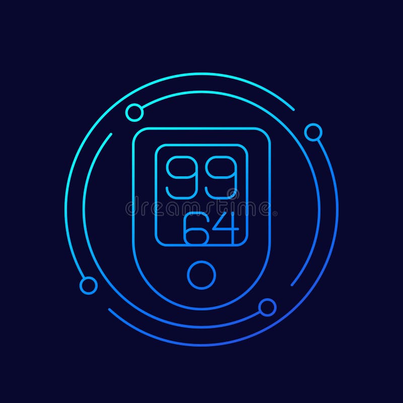 Oximeter Line Icon, Oxygen Saturation Test, Vector Stock Vector ...