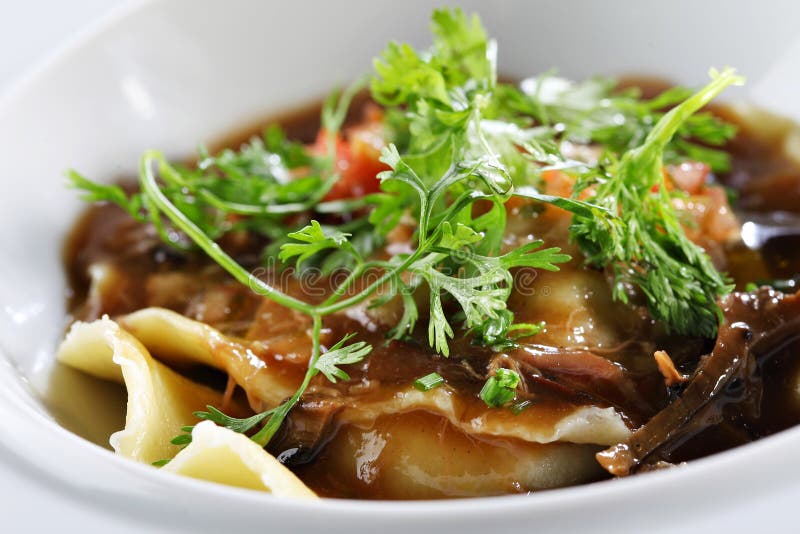 Oxtail ravioli stock photo. Image of butter, cuisine - 36782742