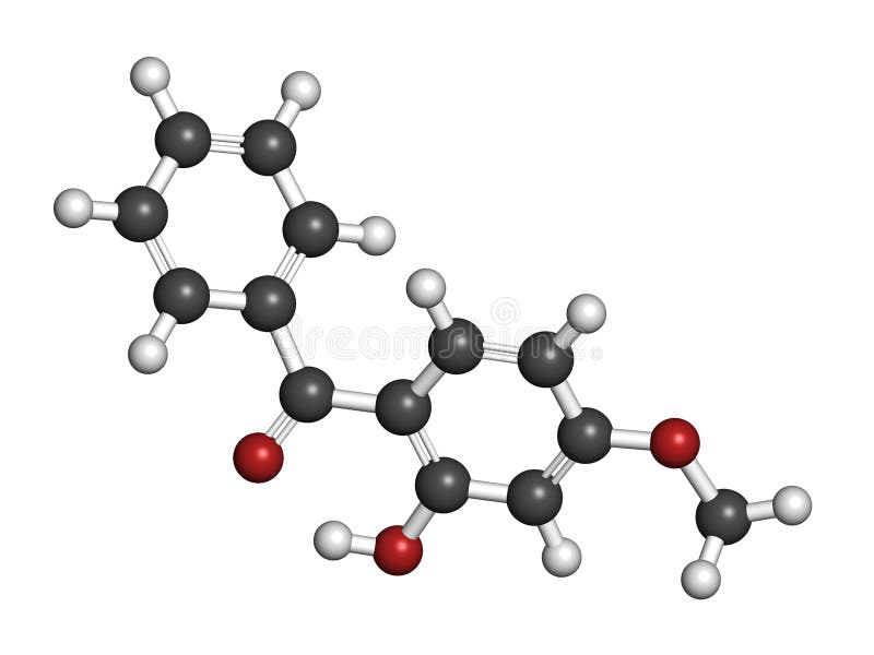 Oxybenzone Sunscreen Molecule Stock Illustration - Illustration of ...