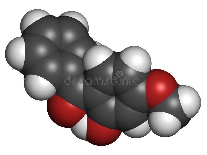 Benzophenone Molecule, 3D Rendering. Atoms are Represented As Spheres ...
