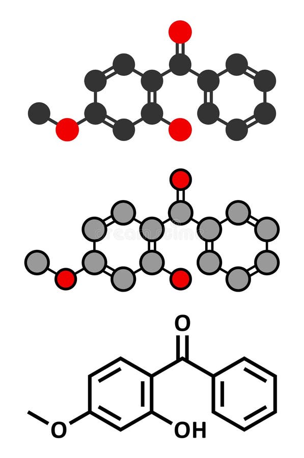 Oxybenzone Sunscreen Molecule Stock Illustration - Illustration of ...