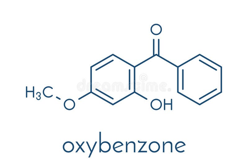 Oxybenzone Sunscreen Molecule. Skeletal Formula. Stock Vector ...